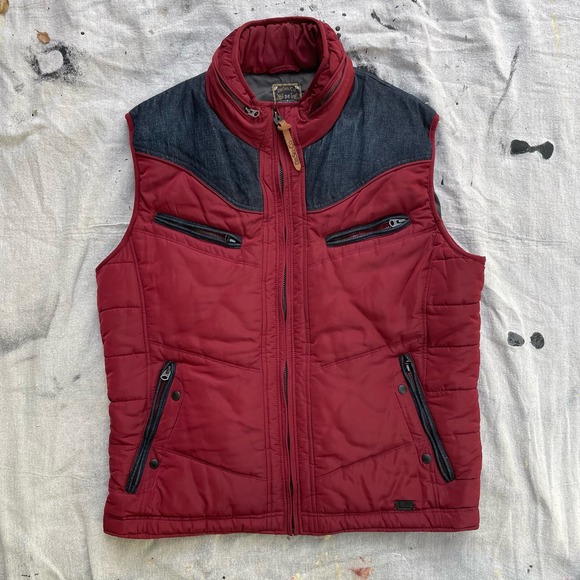 Diesel | Jackets & Coats | Burgundy And Denim Diesel Industry Teflon ...